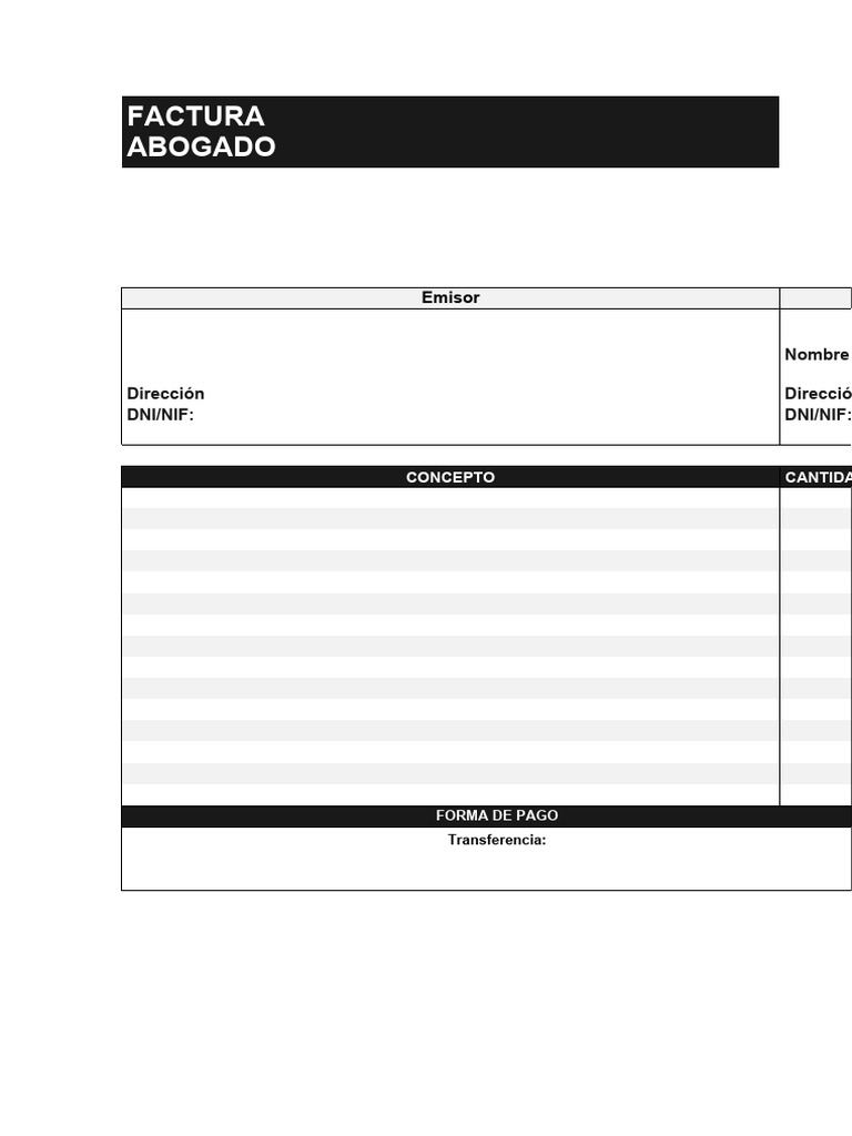 Modelo Factura Abogado Word | PDF Modelo Factura Abogado Word | PDF