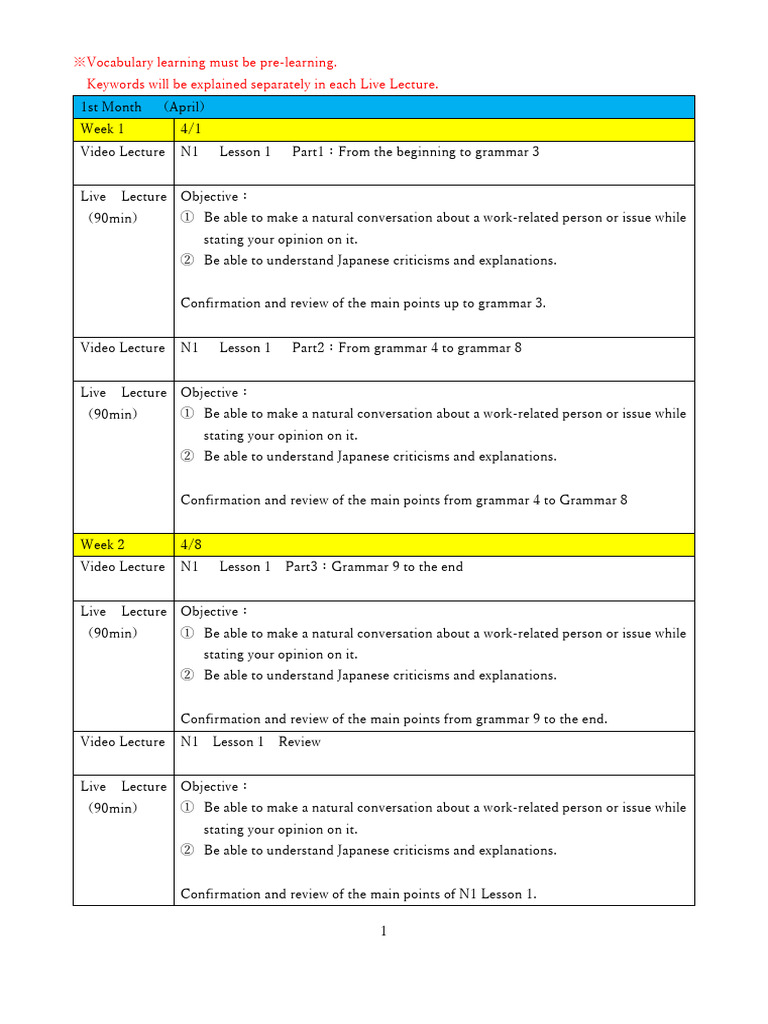 For Students Ho Class Lesson Schedule Spring Semester 2024 Pdf