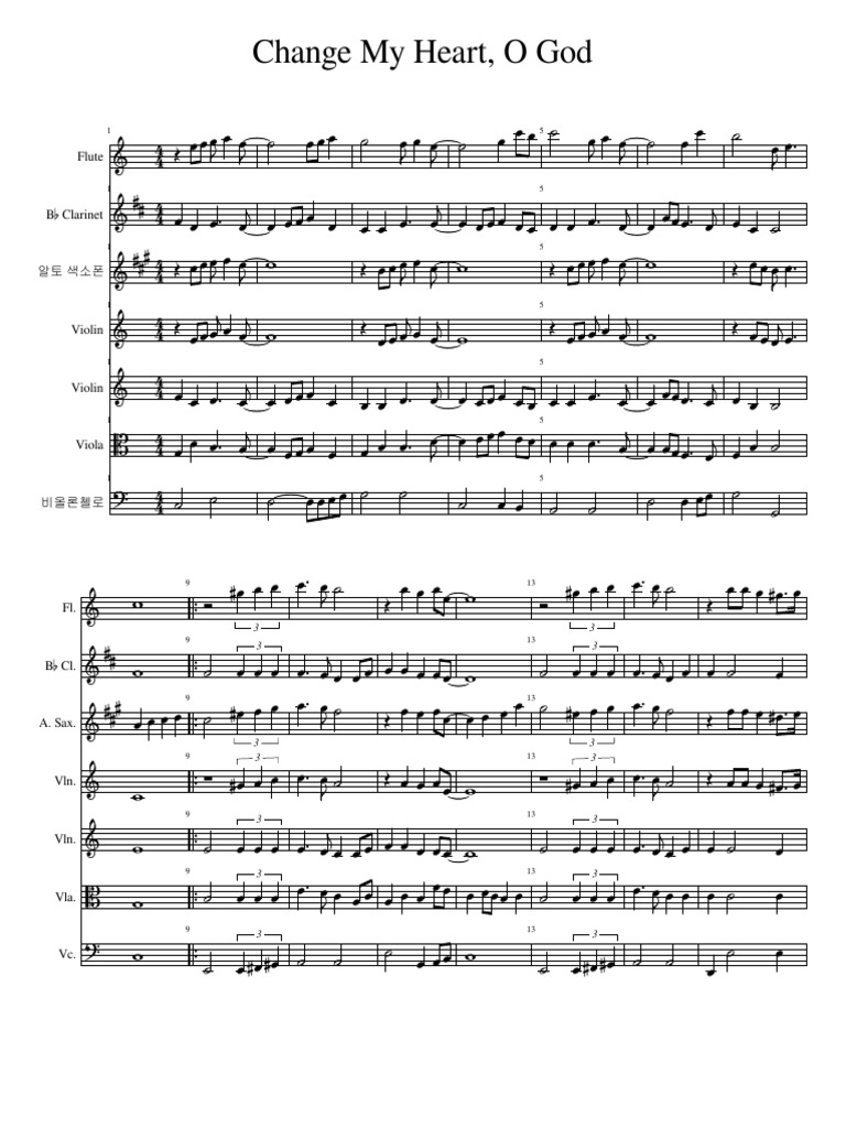 Change My Heart, O God-악보 파트들 | PDF | Musical Instruments