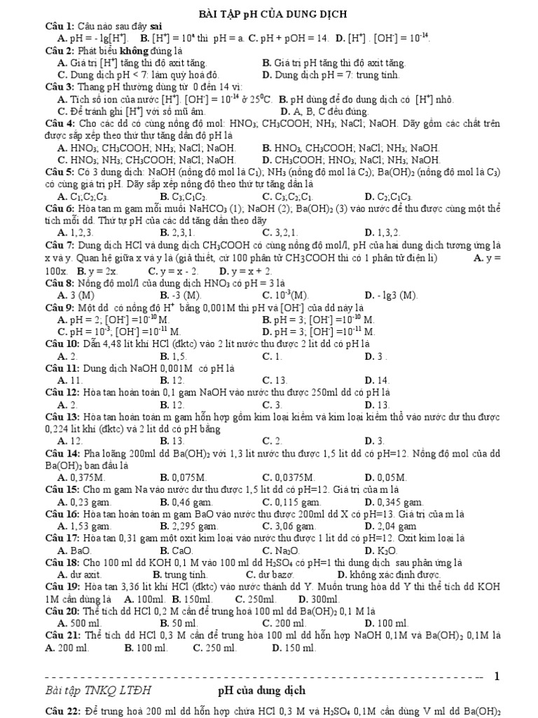 Bai Tap PH Hay Va Kho | PDF