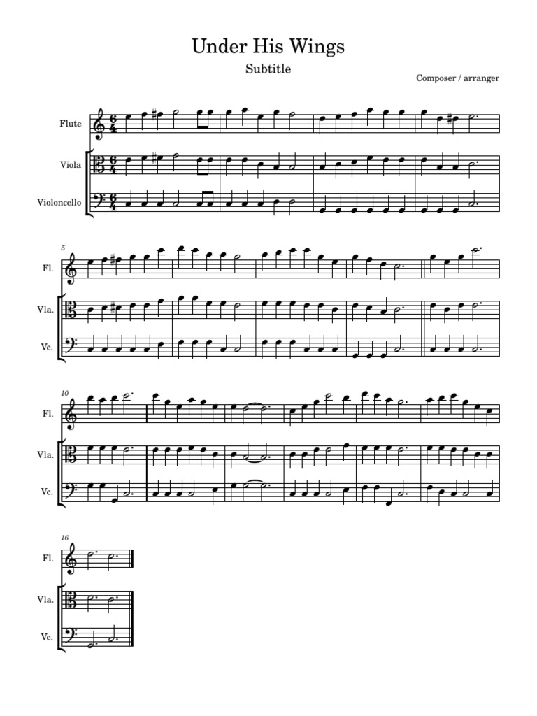 Under His Wings-Score - and - Parts | PDF