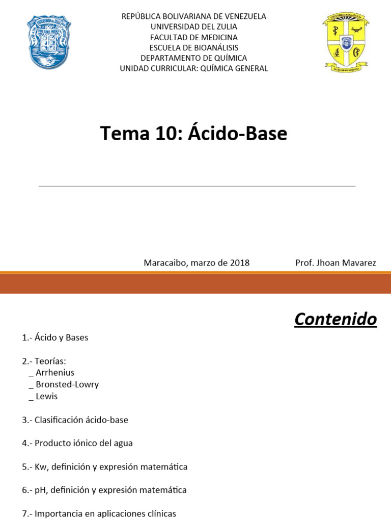 Tema 10 Acido y Bases | PDF | Ácido | Hidróxido