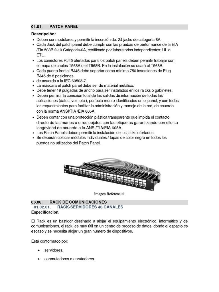 Patch Panel | PDF | Ingeniería Informática | Electricidad