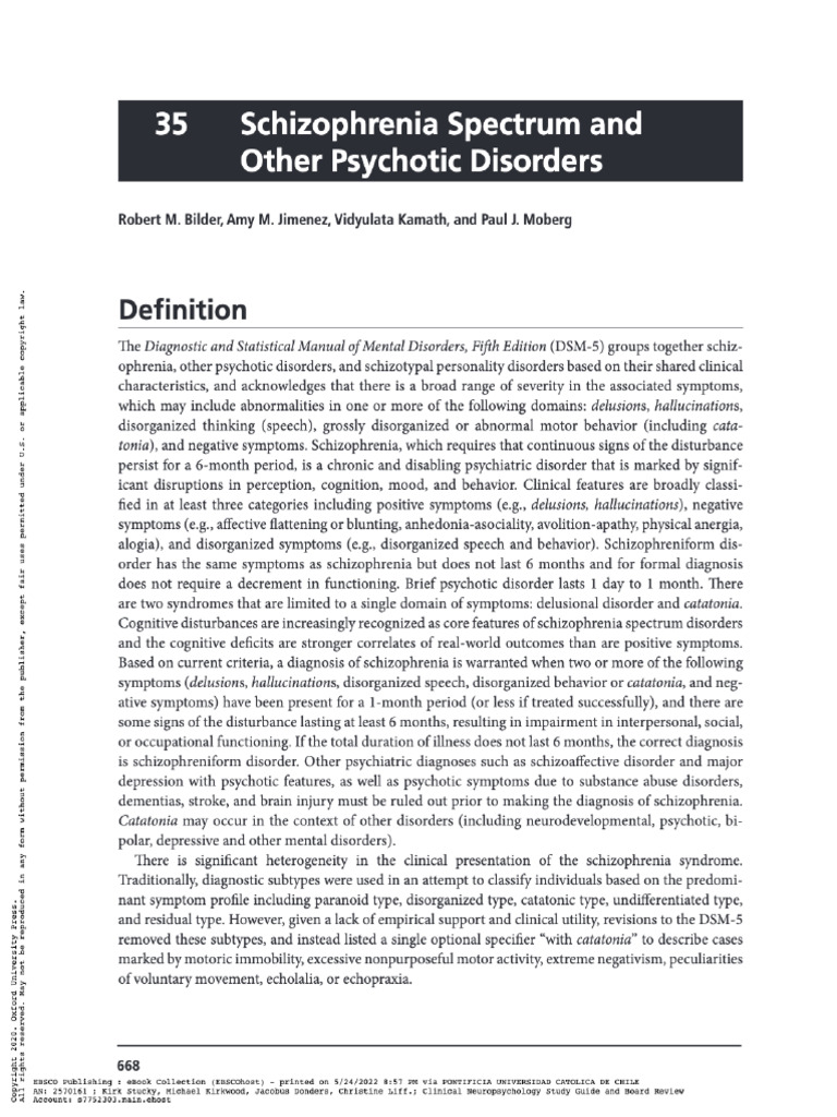 Ch35 Schizophrenia+Spectrum+and+other+psychotic+disorders | PDF