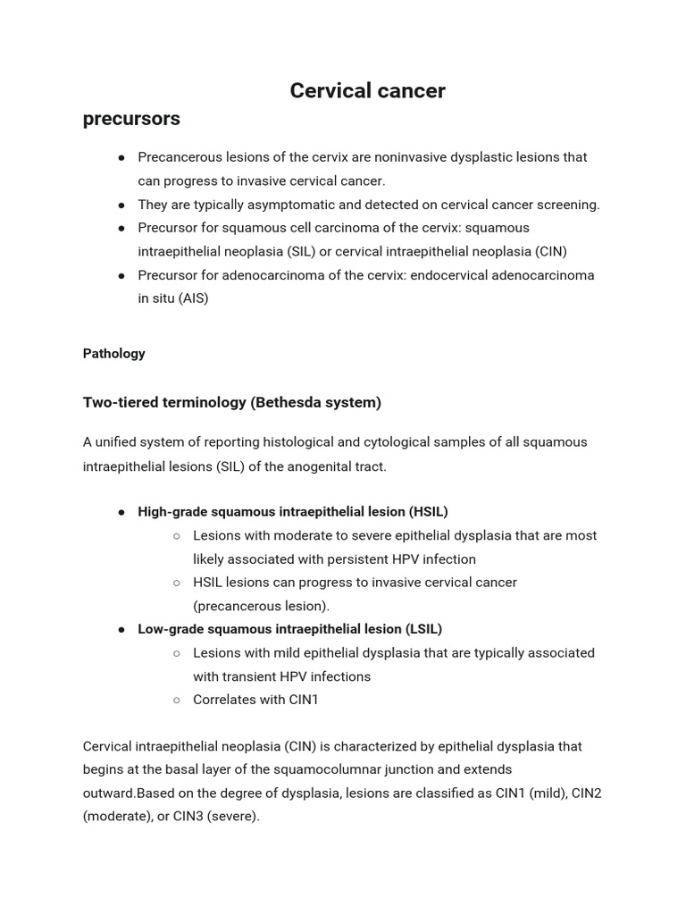 cervical cancer | PDF | Cervical Cancer | Gynaecologic Disorders