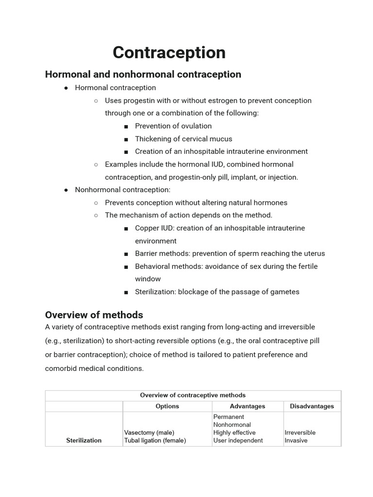 Contraception | PDF | Birth Control | Menstrual Cycle