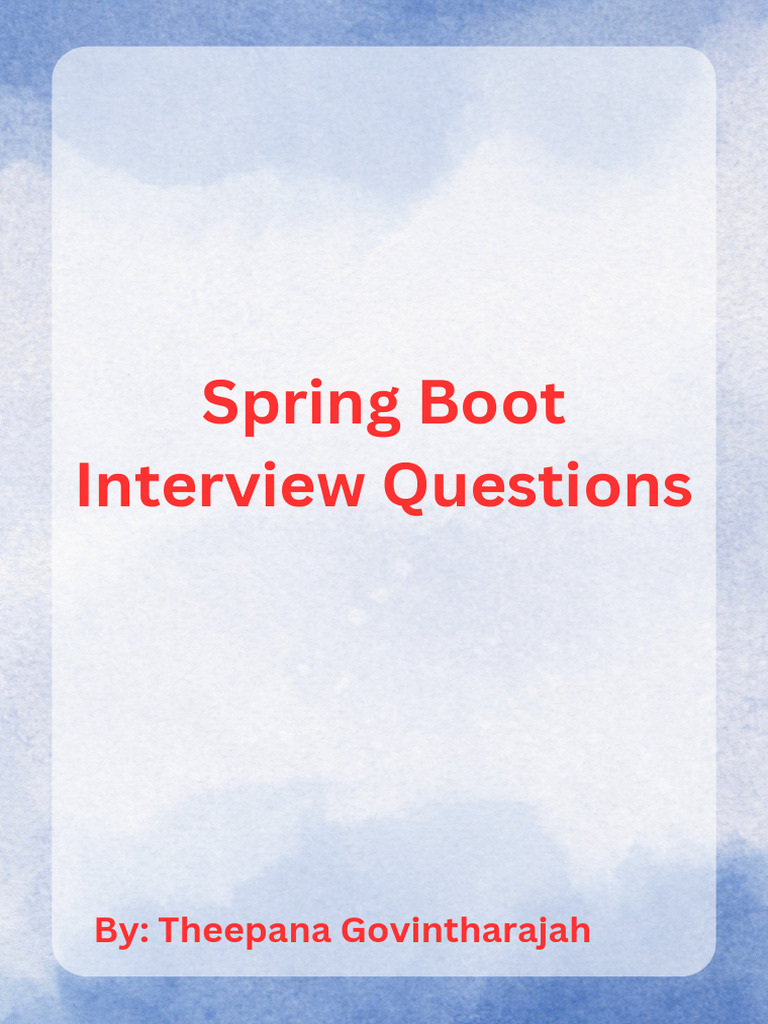 Spring Boot Basic Interview Questions Part 1 1690952442 | PDF | Class (Computer Programming ...
