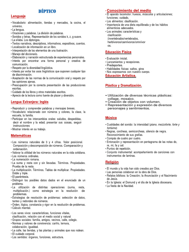 Díptico | PDF | Comunicación | Multiplicación