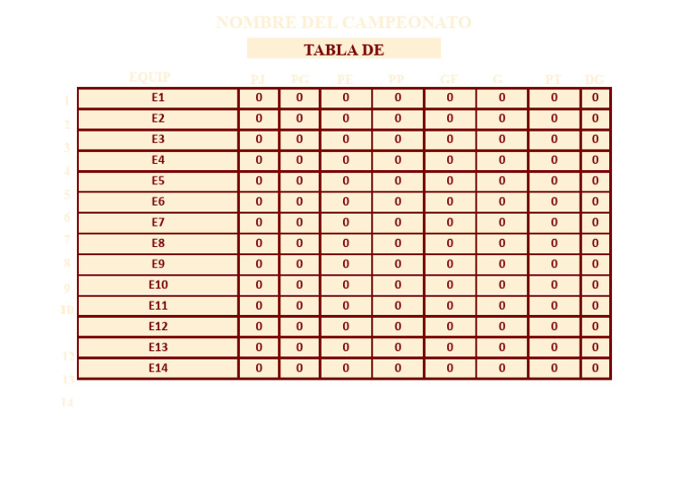 Tabla de Posiciones Formato Word (2) | PDF