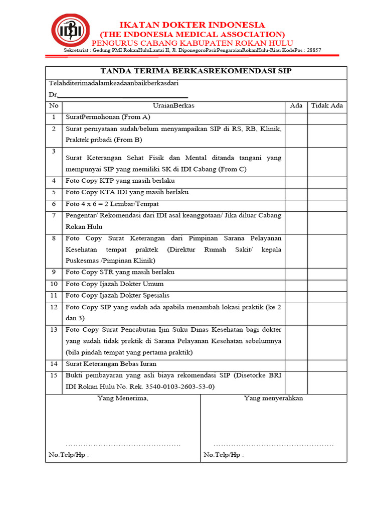 01 Tanda Terima Berkas | PDF | Pengembangan Diri | Kesehatan Holistik