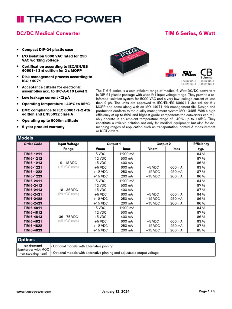 tim6_datasheet | PDF | Electricity | Computer Engineering