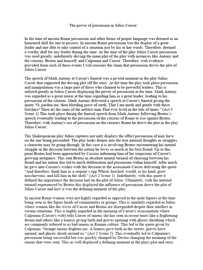 Power of Persuasion in Julius Caesar | PDF | Julius Caesar | Mark Antony