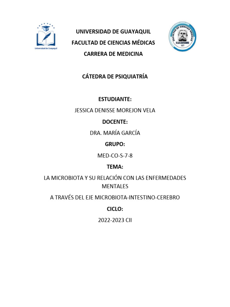 Eje Intestino Cerebro Microbiota | PDF | Biología | Especialidades Medicas