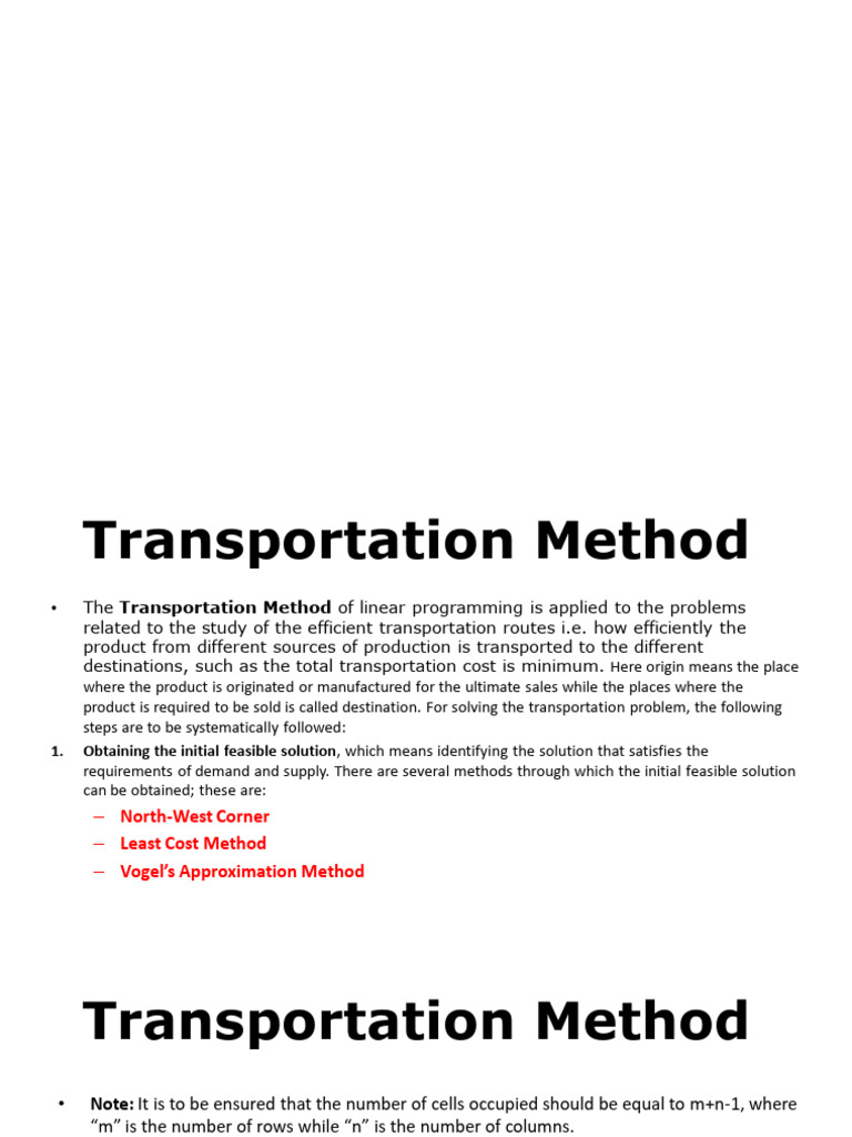2 Transportation Method 1684053864056 Pdf Mathematical Optimization
