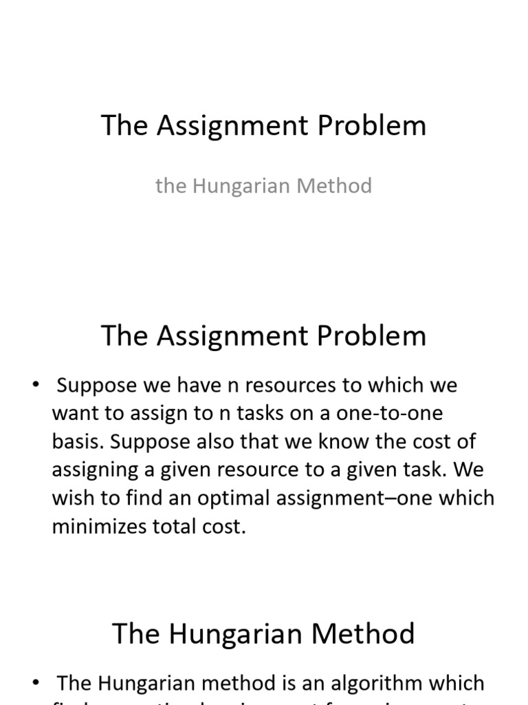 3 Assignment Problem - For Students 1684053857546 | PDF | Matrix (Mathematics) | Numerical Analysis