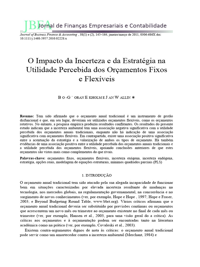 O Impacto Da Incerteza e Da Estratégia Na Utilidade Percebida Dos ...
