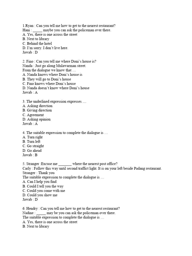 Soal Direction | PDF