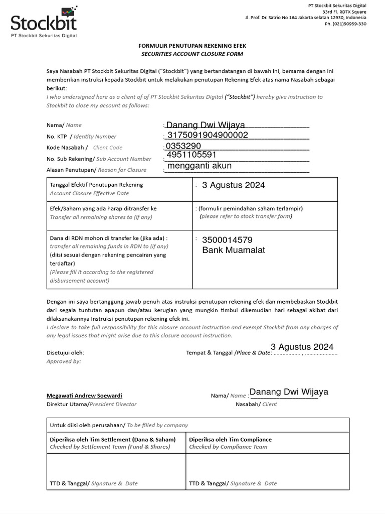 Form Sekuritas | PDF