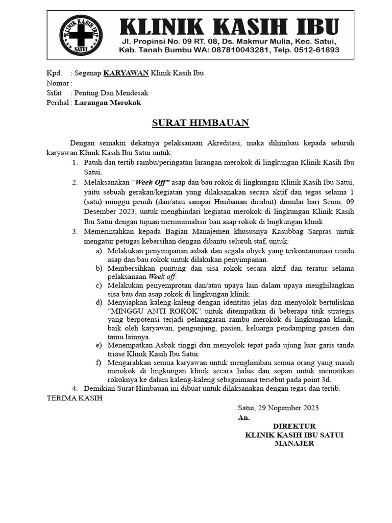 Surat Himbauan | PDF | Griya & Taman