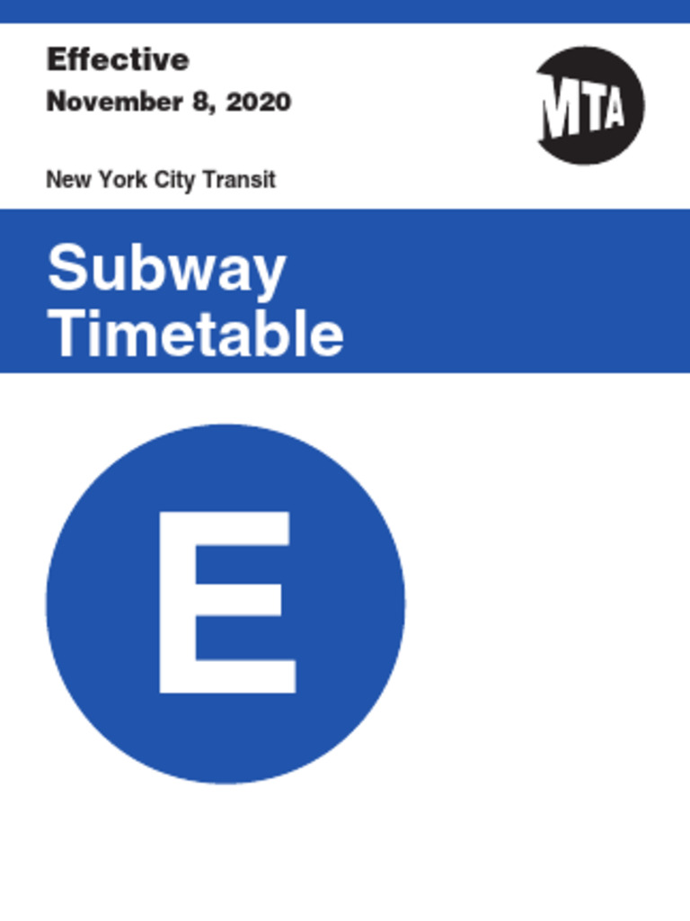 E train timetable | PDF | Rapid Transit | Bus Transport