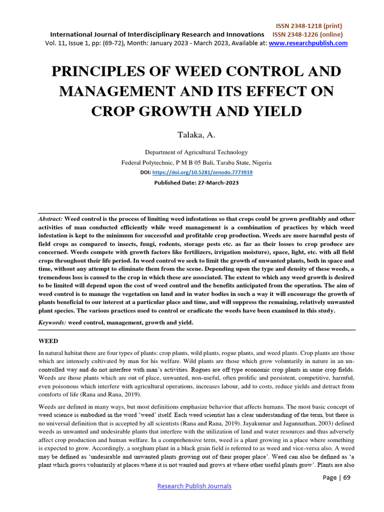 Principles of Weed Control-27032023-1 | PDF | Weed | Agriculture