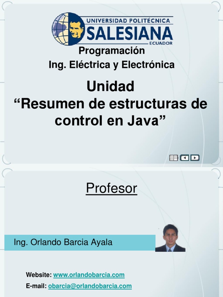 2011 1 Unidad Java Resumen Estructuras Control Prog Ing Elect | PDF | Flujo de control ...