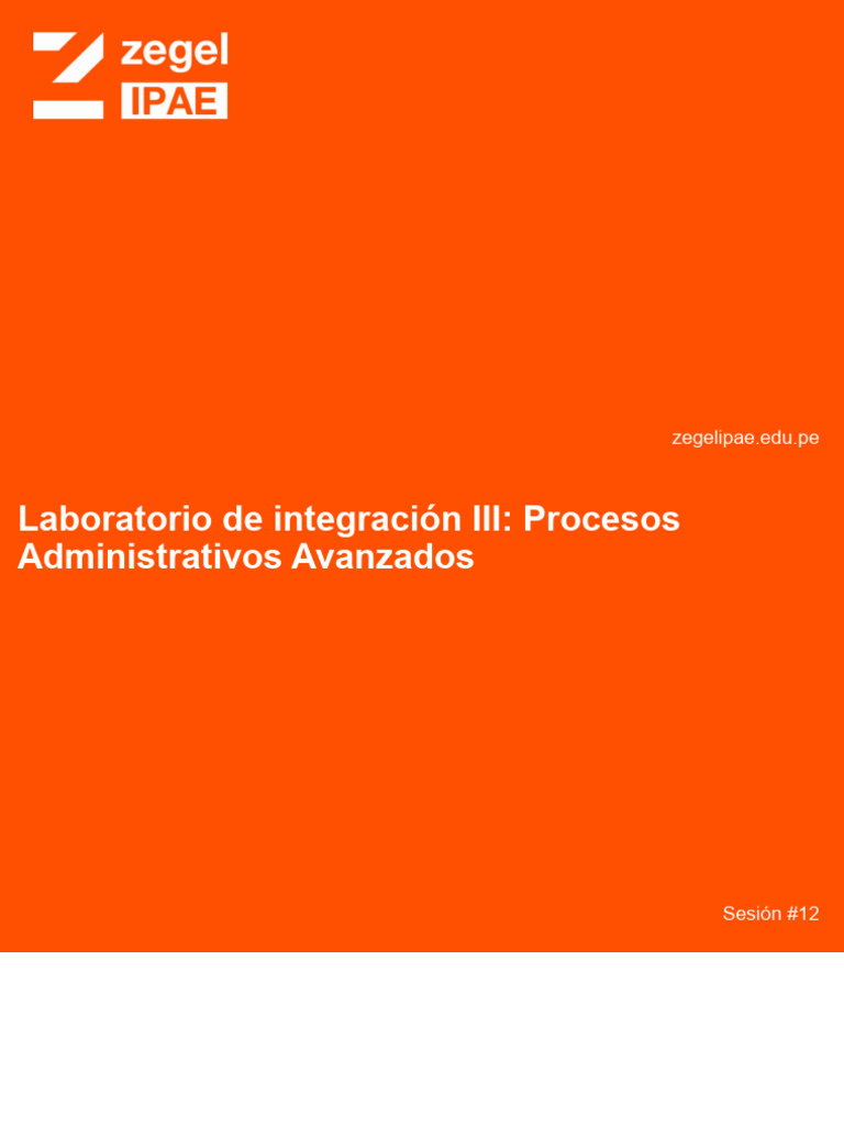 Lab. de Integración III_Procesos Administrativos Avanzados_IL3_S12 | PDF | Logística | Procesos ...