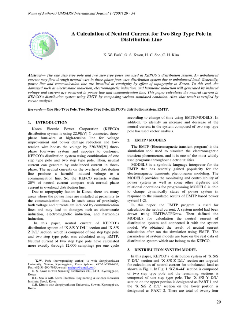 Neutral Current Calculation in KEPCO System | PDF | Electromagnetic ...