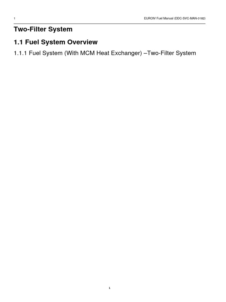 DD15 Two-Filter Fuel System Overview | PDF | Valve | Pump