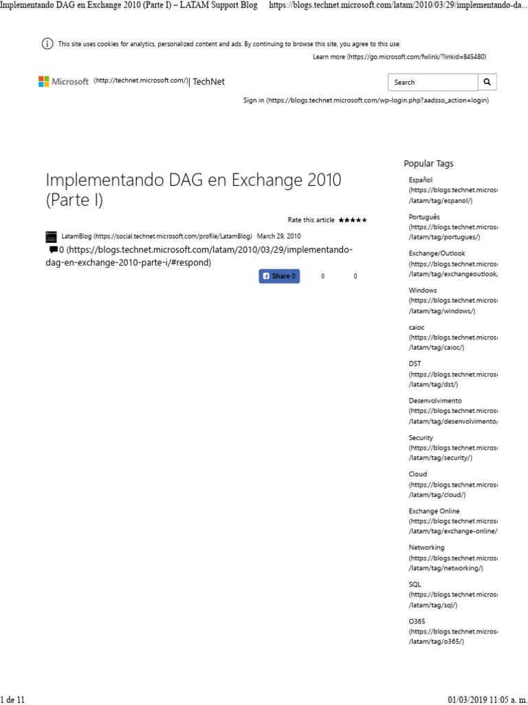 DAG Exchange 2010 | PDF | Servidor Microsoft Exchange | Telecomunicaciones