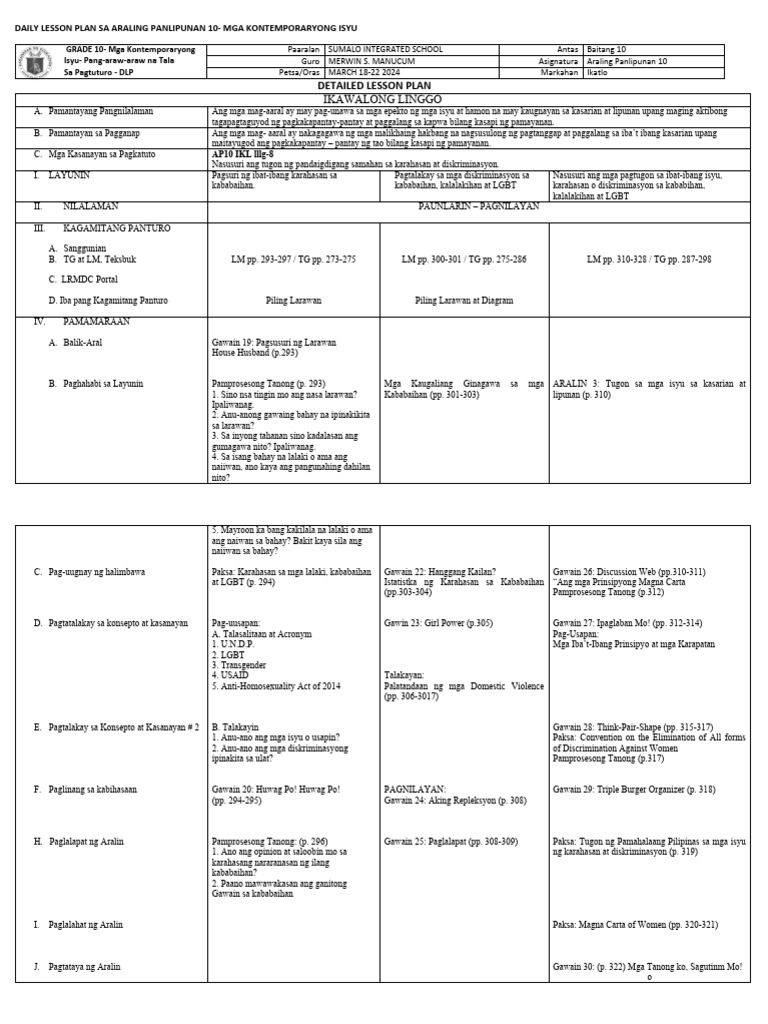 DLL Ap10 3RDQ Week 8 | PDF