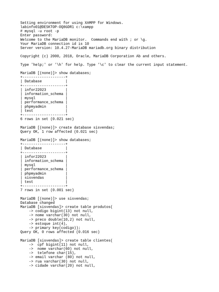 Banco de Dados | PDF | Mi sql | Programación de computadoras