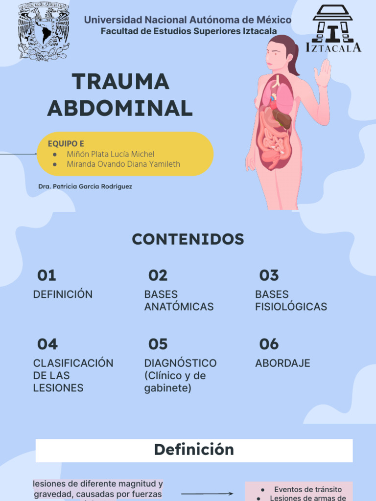 TRAUMA DE ABDOMEN | PDF | Abdomen | Especialidades Medicas