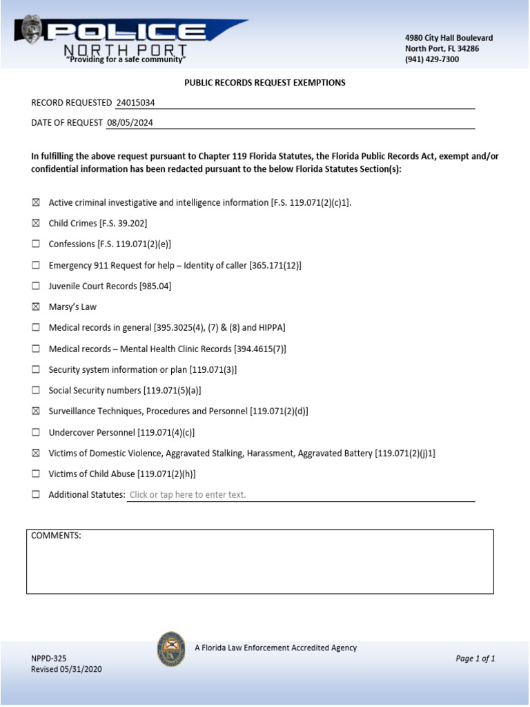 Stephan Sterns - Documents Released by North Port PD Regarding The ...