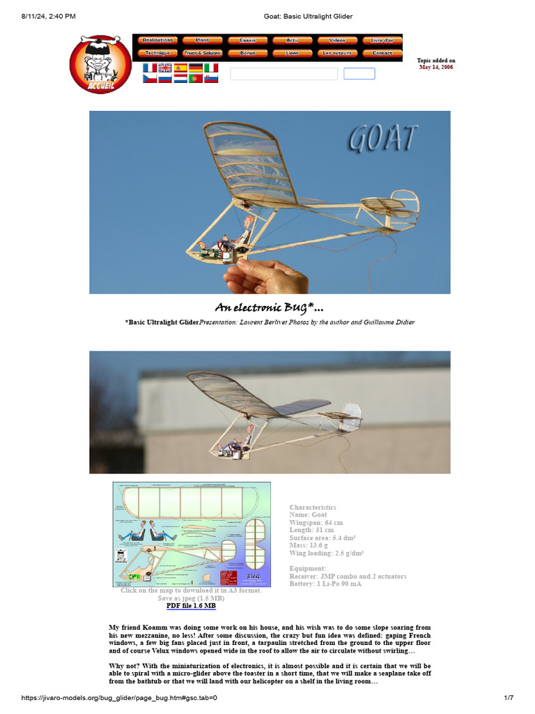 Goat - Basic Ultralight Glider | PDF | Adhesive | Glider (Sailplane)