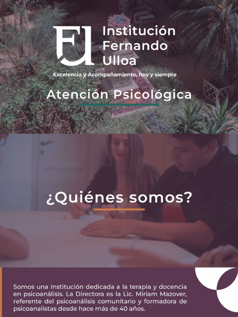 BROCHURE TERAPIA - Institución Fernando Ulloa | PDF