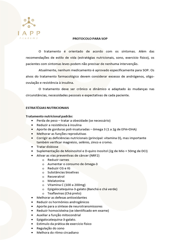 Protocolo Nutricional para SOP | PDF | Vitamina | Vitamina B12