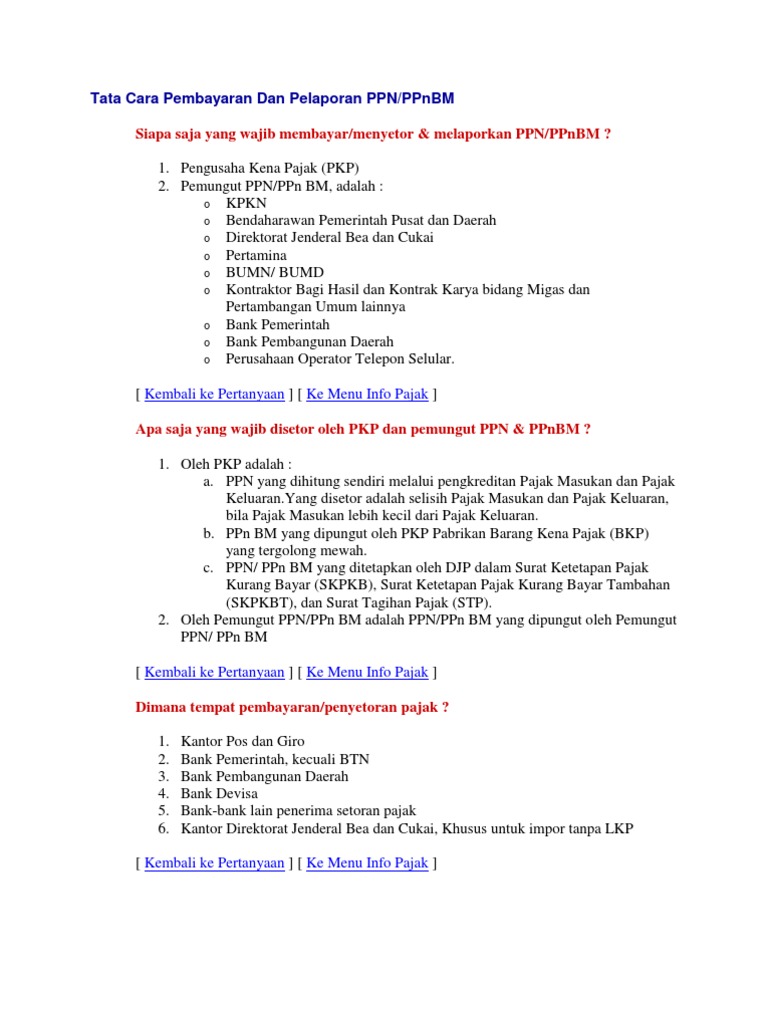 Panduan Pembayaran & Pelaporan PPN/PPnBM | PDF | Pengelolaan Keuangan & Uang