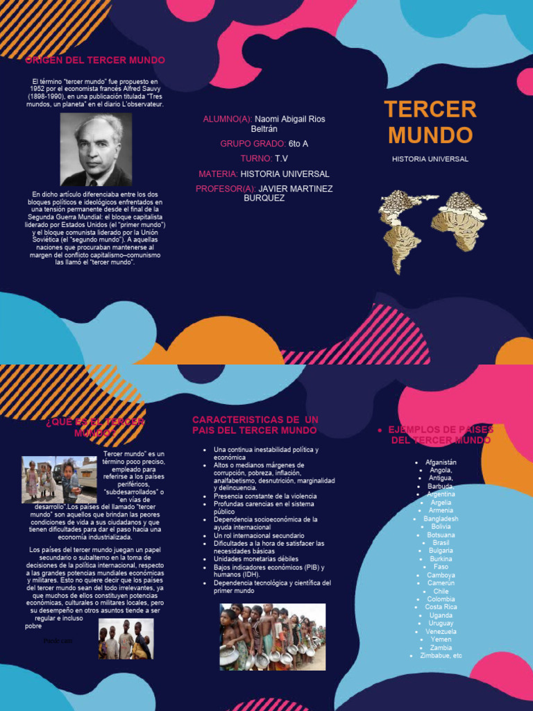 Triptico Historia Universal | PDF | Tercer Mundo | Ciencias Políticas