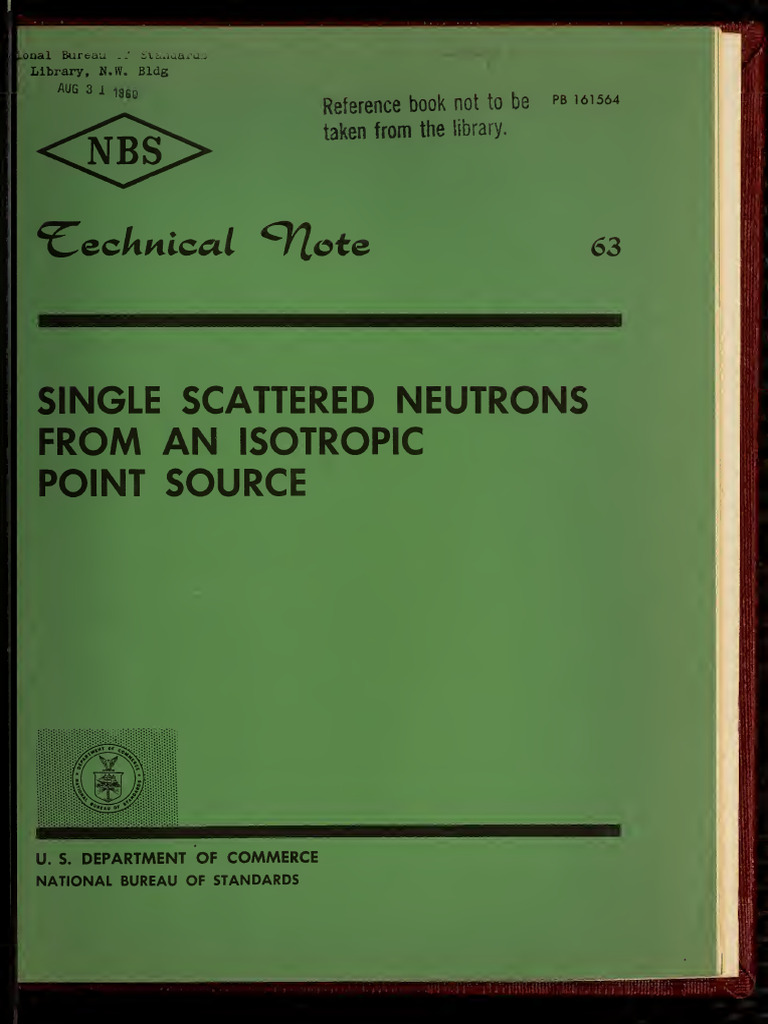 Single Scattered Neutrons From An Isotropic Point Source | PDF | Cross Section (Physics) | Neutron