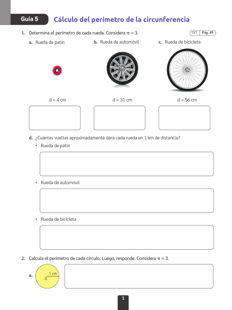 Cálculo del perímetro de circunferencias | PDF | Geometría euclidiana ...