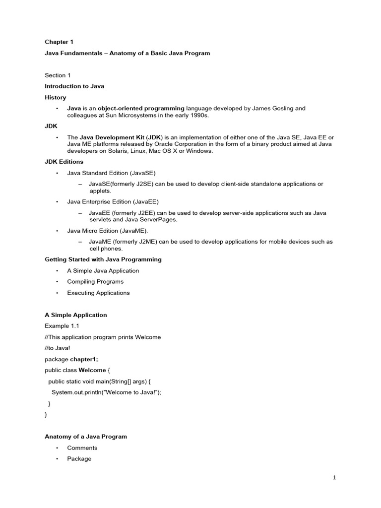 Chapter 1notes Updated Pdf Method Computer Programming Java Programming Language 9386