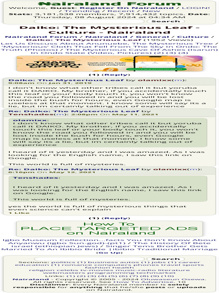 Anunuebe Tree: Mysteries and Names | PDF
