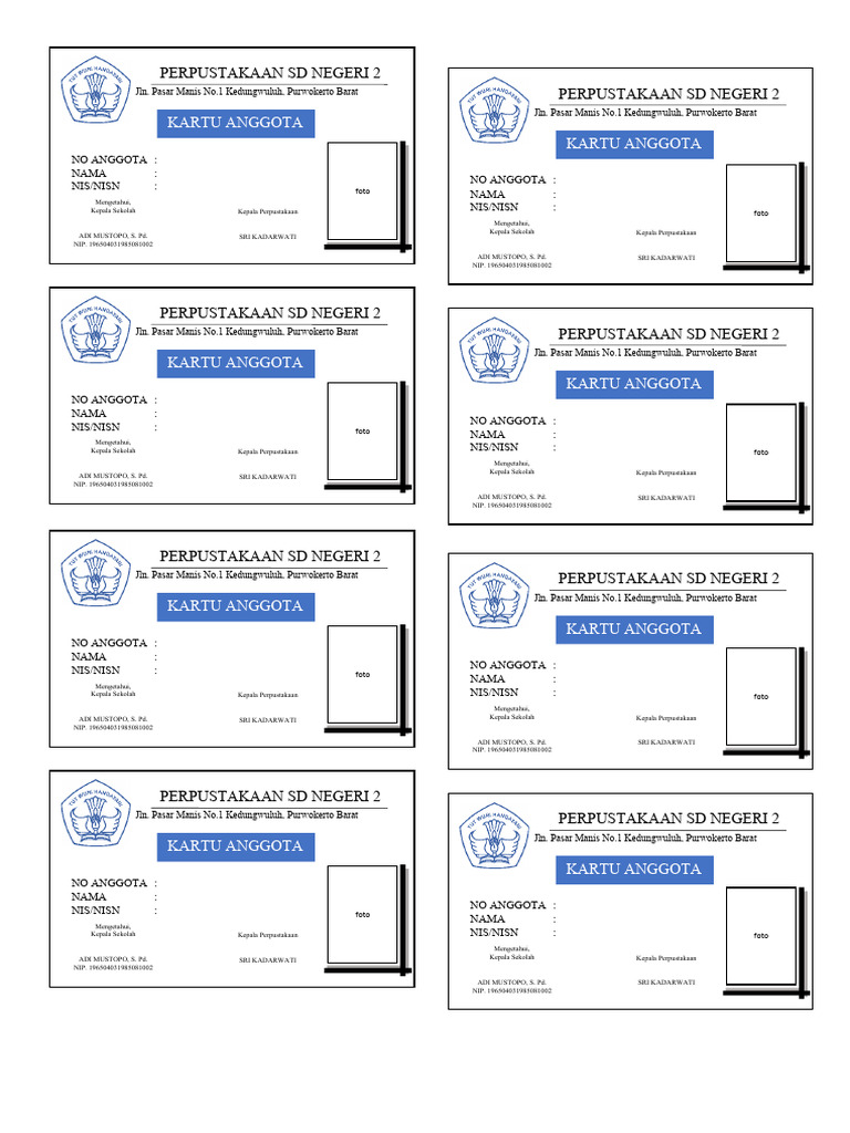 Kartu Anggota Perpus | PDF