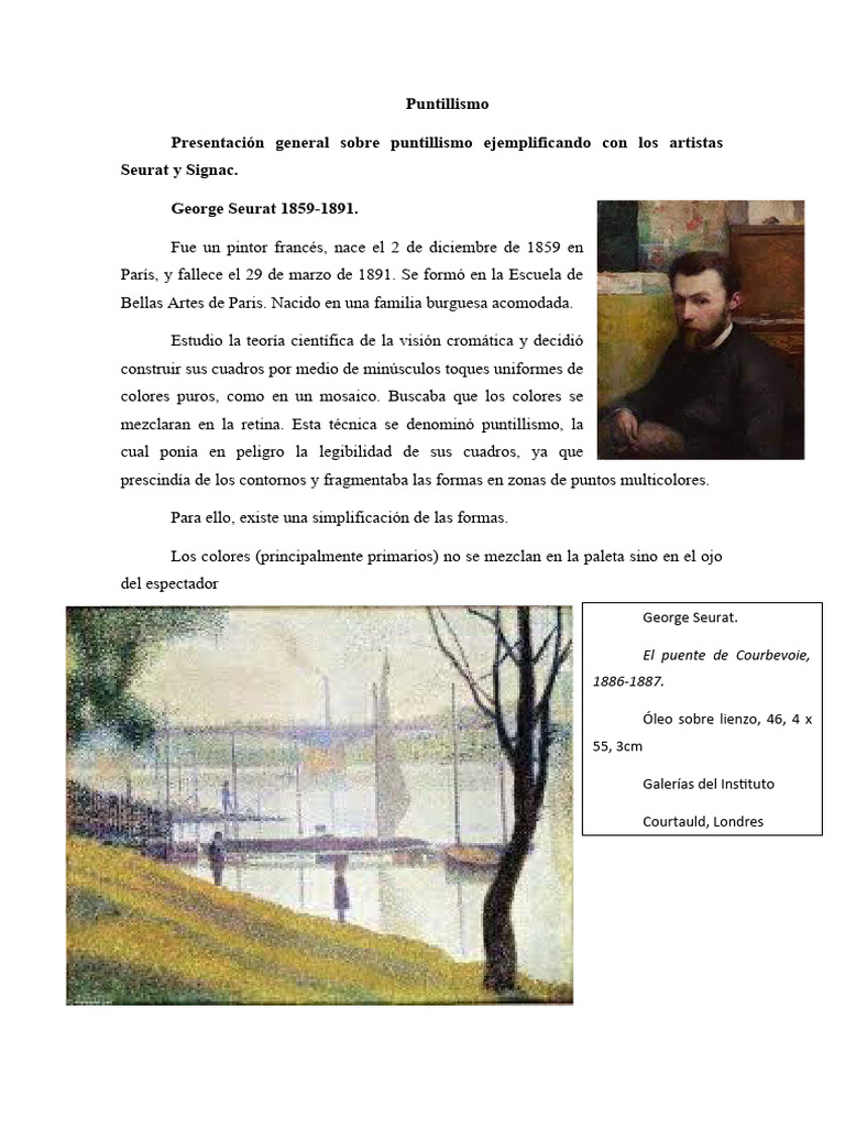 Puntillismo Seurat | PDF | Color | Visión