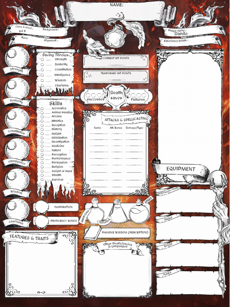 Ficha Danilo Submundo | PDF | Tabletop Games | Role Playing Video Games