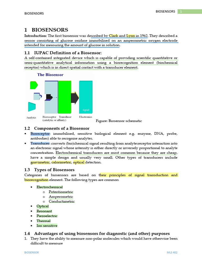 BIOSENSORS | PDF | Biosensor | Sensor