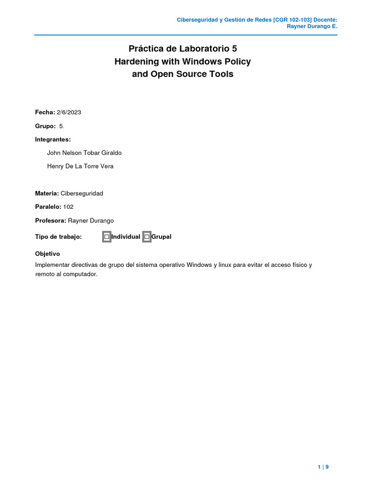 LAB05 Hardening With Windows Policy and Open Source Tools | PDF | Computer Security | Security
