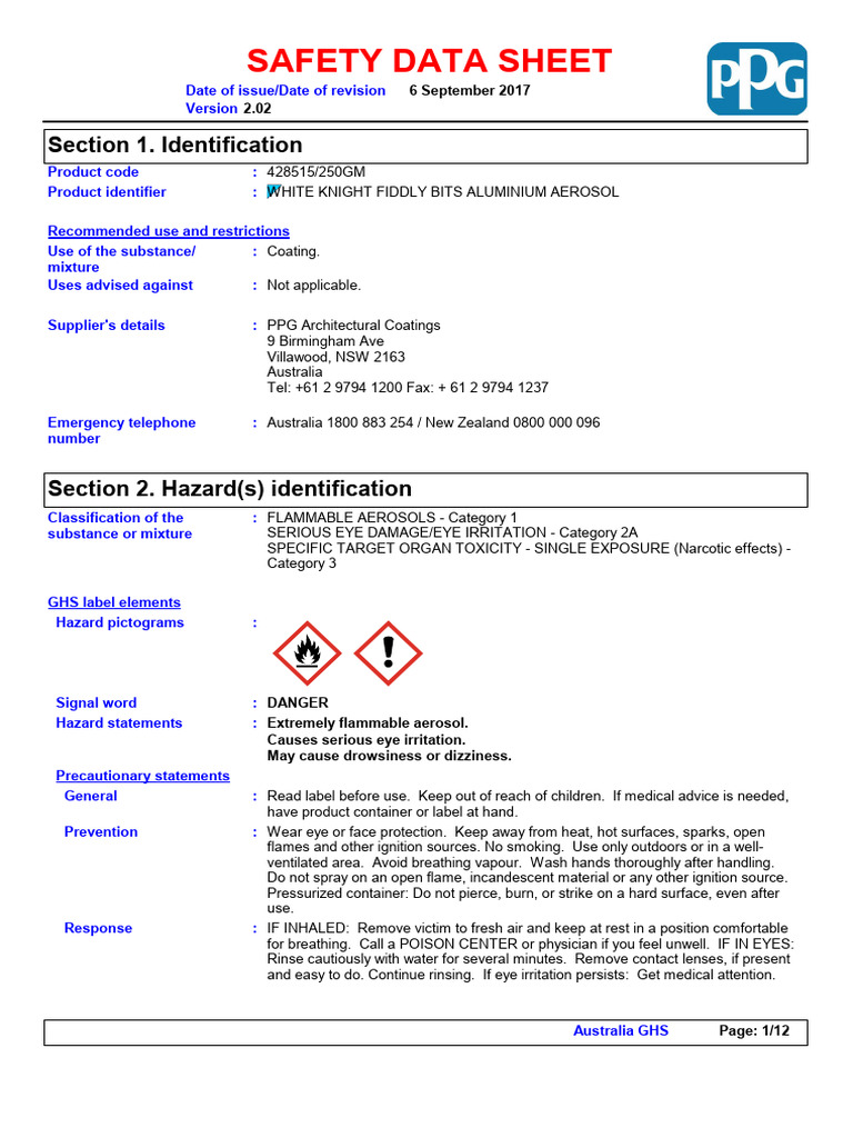 Fiddly Bits Spray Paint | PDF | Dangerous Goods | Toxicity