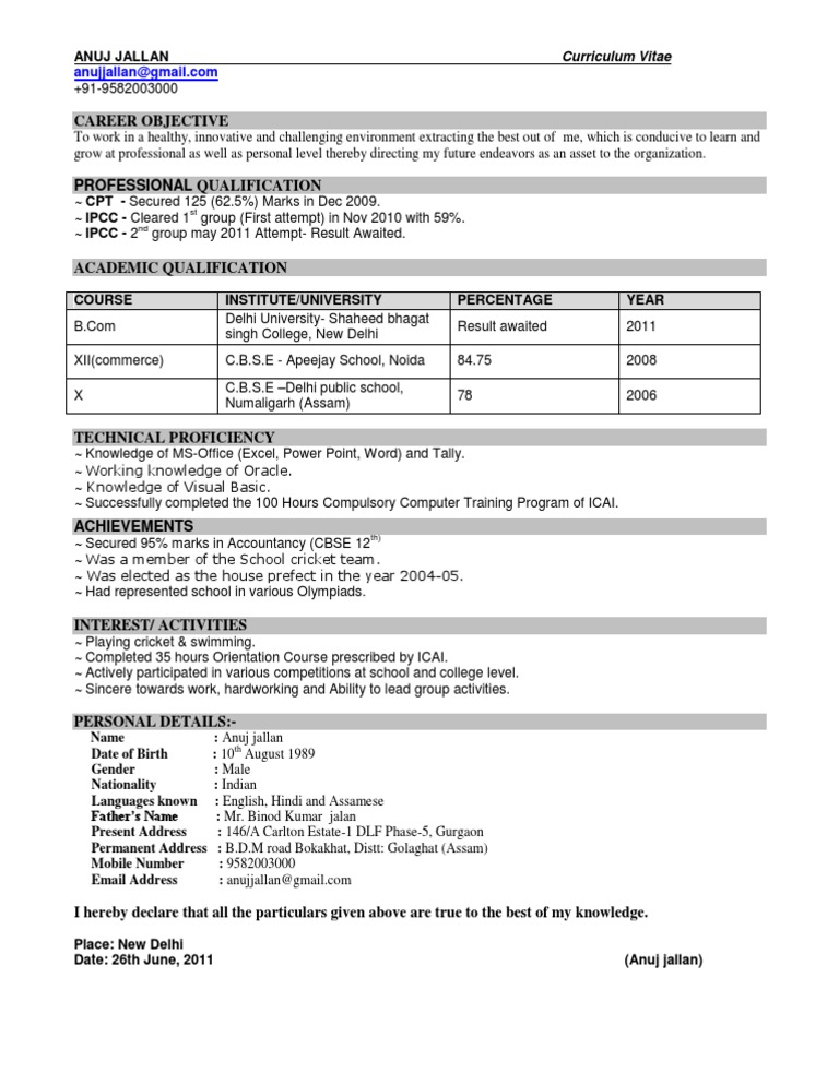 Anuj CV | PDF